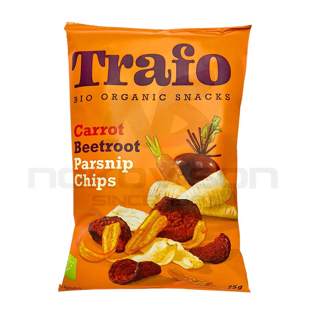 био чипс Trafo Bio Organic Snacks Carrot Beetroot Parsnip Chips ...